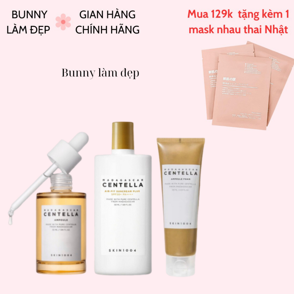 Combo Sunscreen + Serum Skin1004 + Madagascar Centella Air-fit Suncream ...