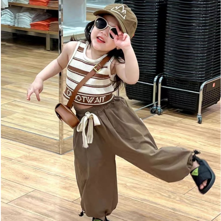 Baby girl clothes set - High-quality three-hole crop top and Jogger ...