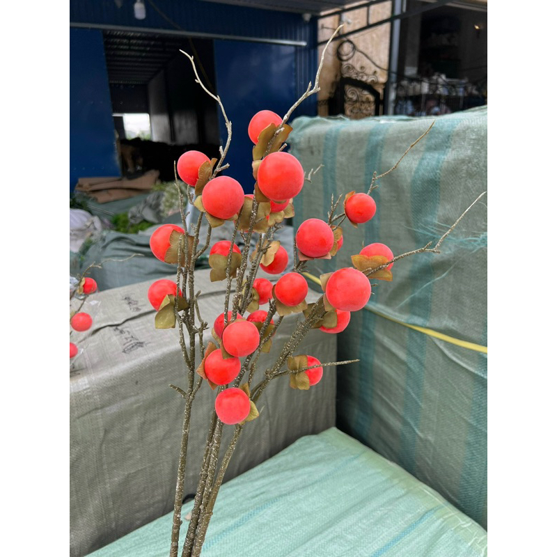 Round persimmon branches of 5 (artificial flowers) | Shopee Malaysia