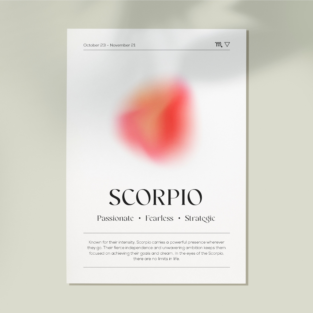 A4 size zodiac sign poster for bedroom wall art study table | Shopee ...