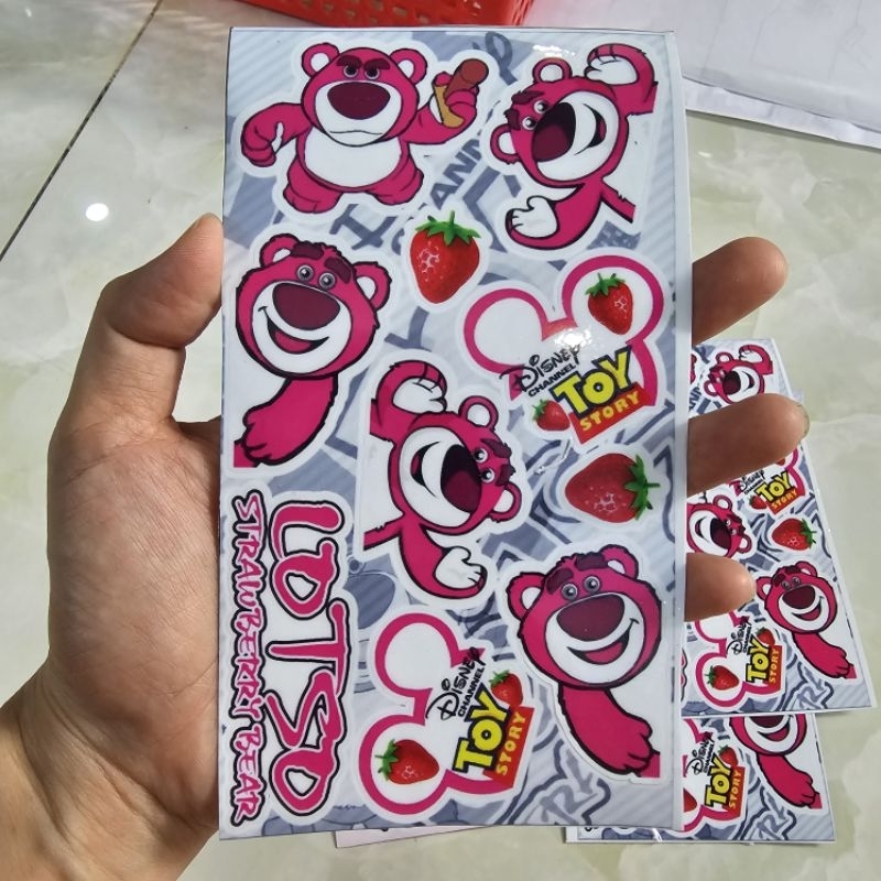 Lotso mini strawberry bear Logo 9x16cm motorcycle decoration sticker ...