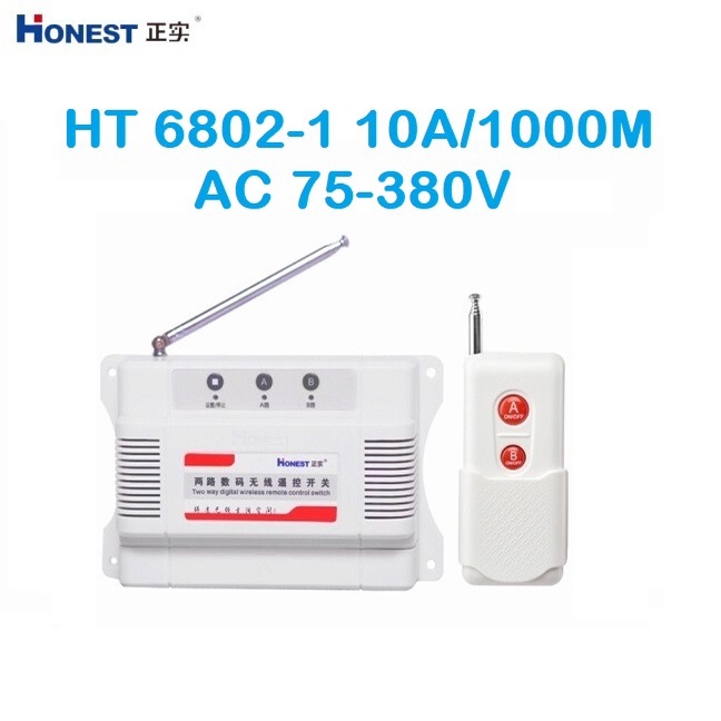 Honest HT-6802-1 long range switch 1KM/10A remote control switch set 2 ...