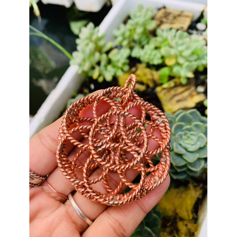 Flower of life tensor ring red copper | Shopee Malaysia