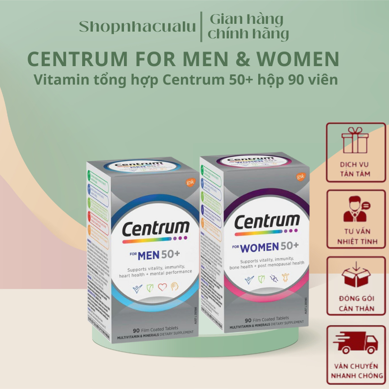 Multivitamins For Men 50 + vs Women 50 + Centrum Company Box Of 90 ...