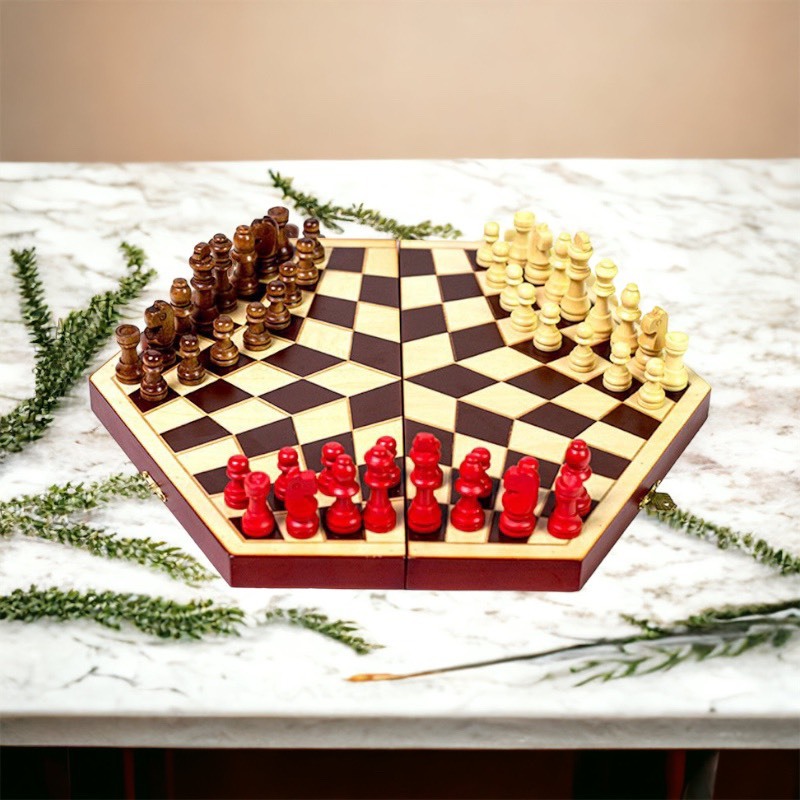 New model of the Three Kingdoms wooden variant Chess for 3 players ...