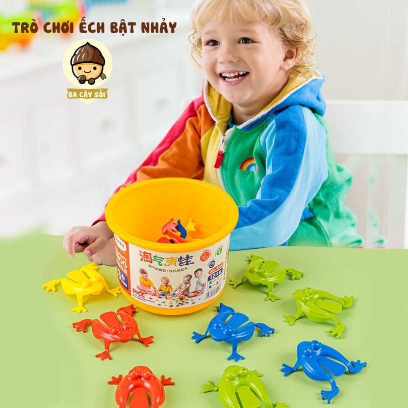 Fun jumping frog toy, 12 frogs with beautiful plastic bucket. | Shopee ...