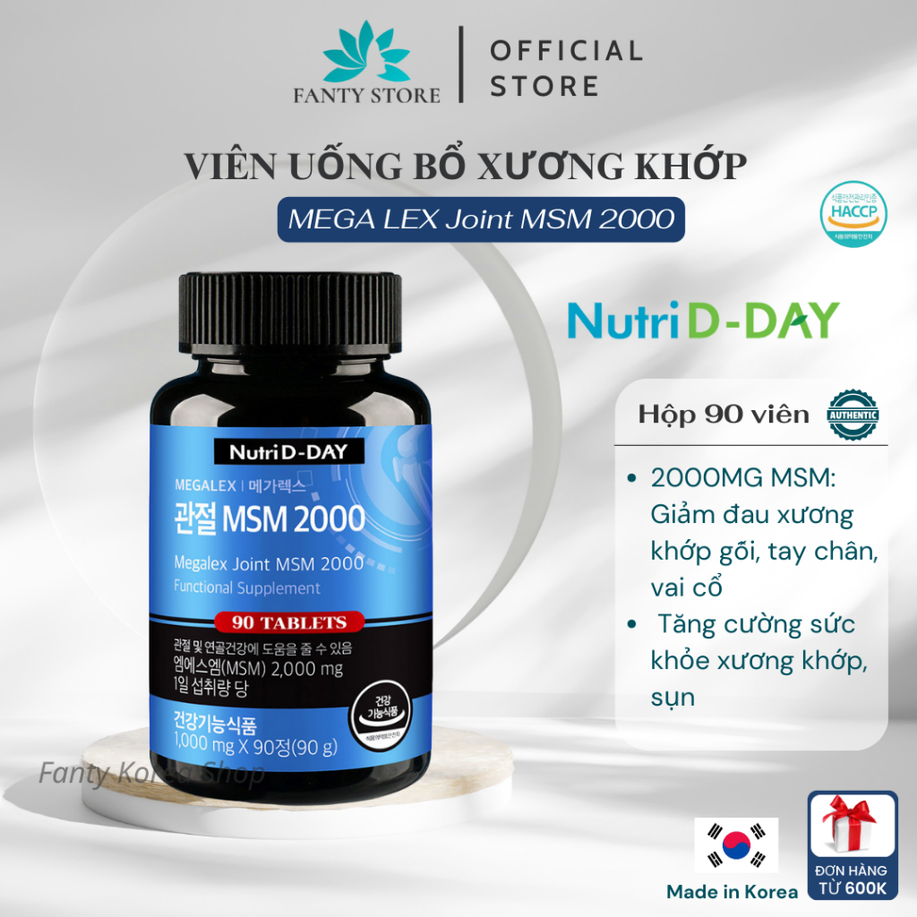[Korean Standard] MEGA LEX Joint MSM 2000 Nuti D-Day Bone and Joint ...
