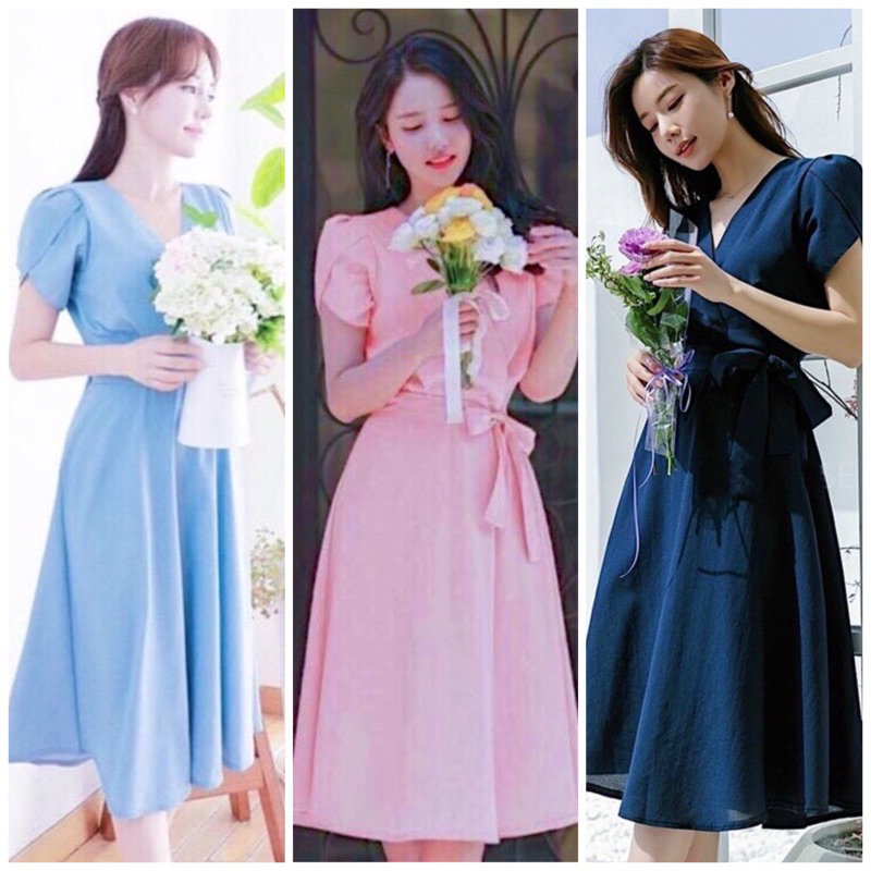 Long lotus sleeve dress in 3 colors (with real pictures) | Shopee Malaysia