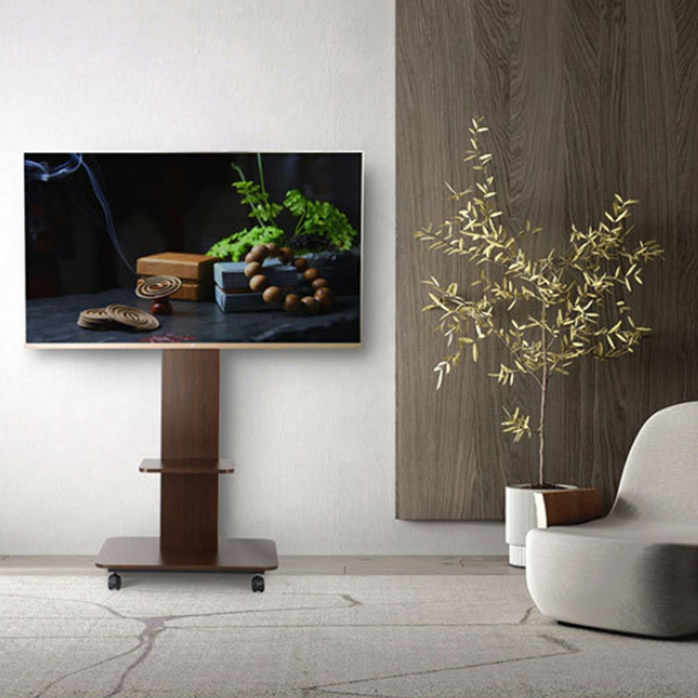 Wooden Mobile TV Bracket - Dedicated Wheeled TV Mount For TV 32-65 ...