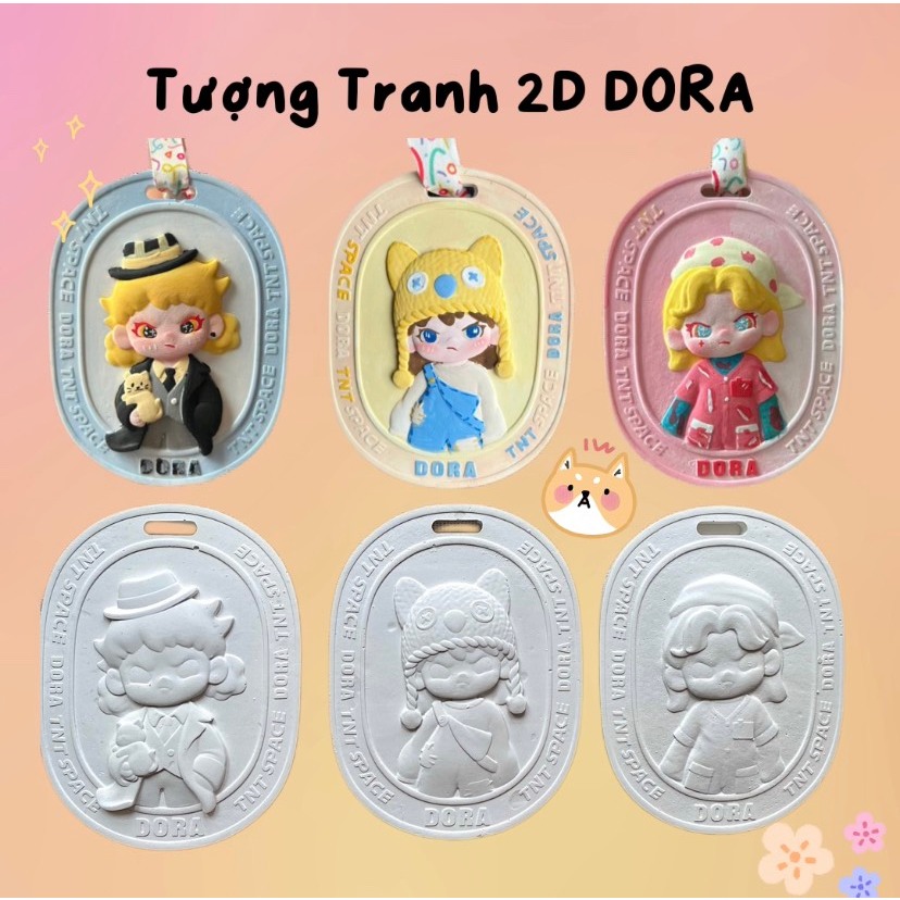 [AVAILABLE] Plaster Statue Set of Dora Blind Box Paintings, 2D Cartoon ...