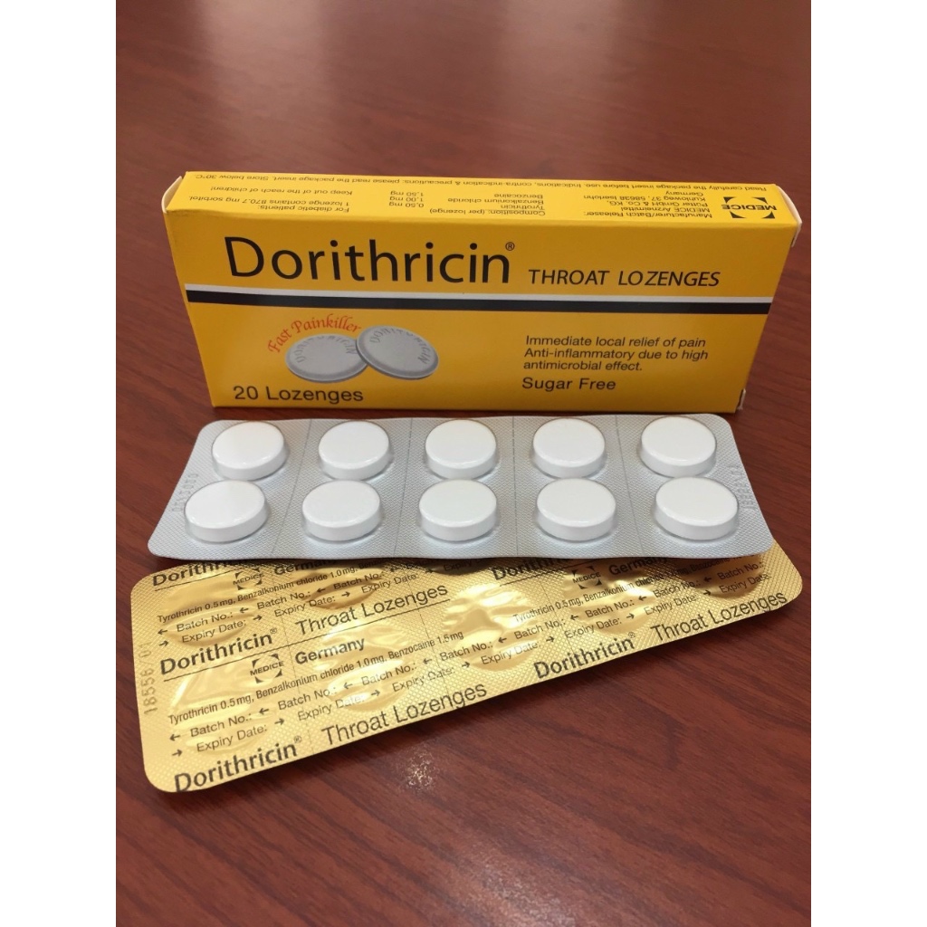 Dorithricin antibacterial lozenges box of 20 tablets (Germany) | Shopee ...