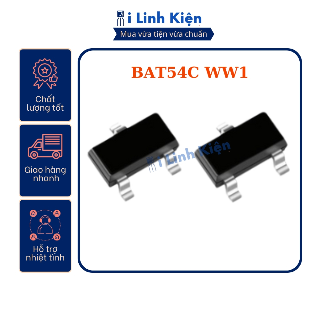 BAT54C WW1 Diode Schottky 0.2A 30V SOT-23 genuine NXP ilinhkien ...