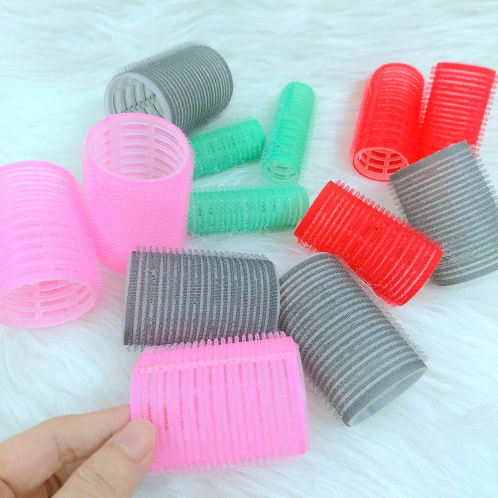 Self-adhesive Hair Styling Rollers in Many Colors and Sizes | Shopee ...