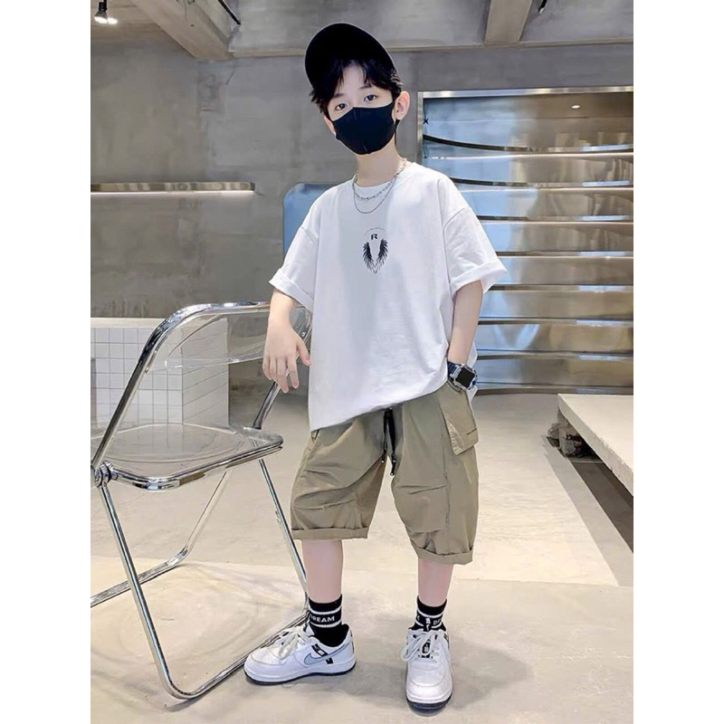 Set Of Soft, Cool Khaki Boys' Khaki Outfits | Shopee Malaysia