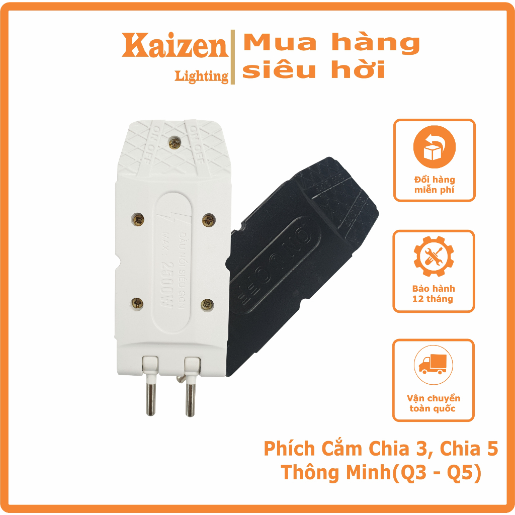 Smart power plug with super compact connector 1 to 3 sockets; 5 sockets ...