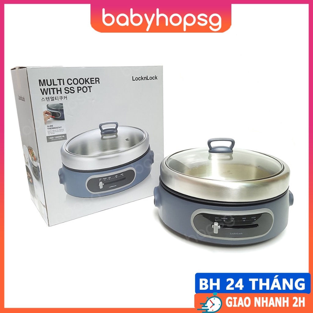 Locknlock Multi Cooker With SS Pot EJP542NVY 4L for grilling and ...