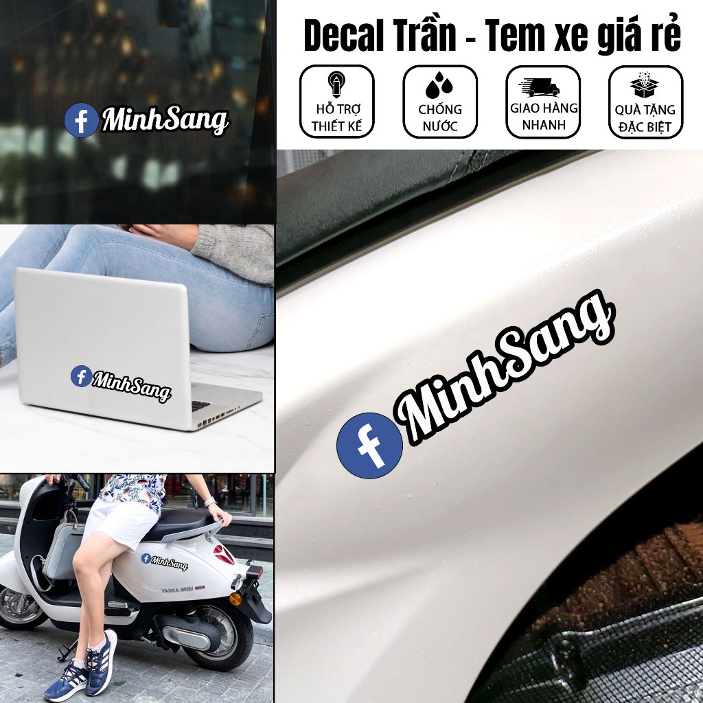 Car Decal with FB name in black and white letters, stickers for all ...