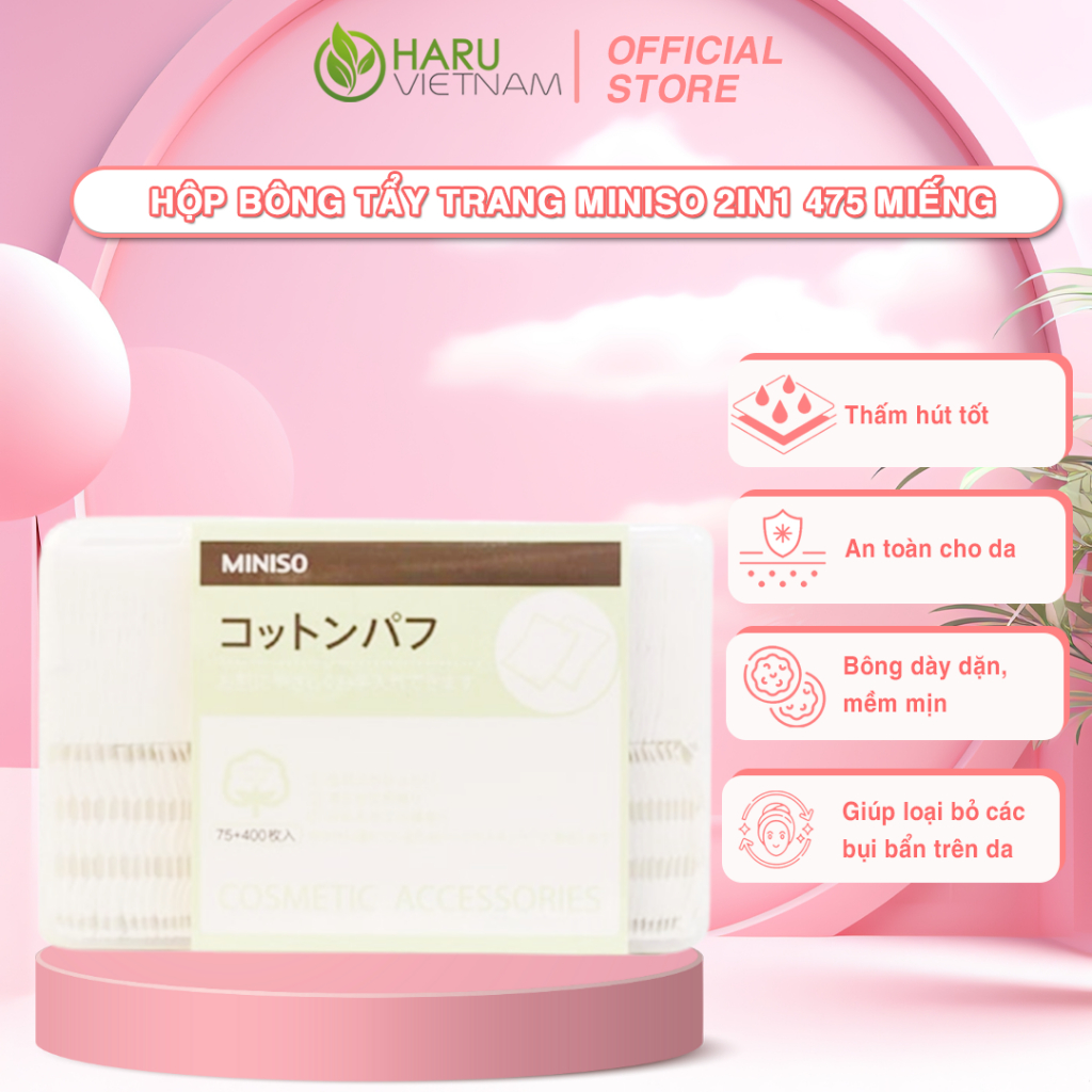 Miniso 2in1 475 Pieces Makeup Remover Box - Haru Cosmetics Makeup ...