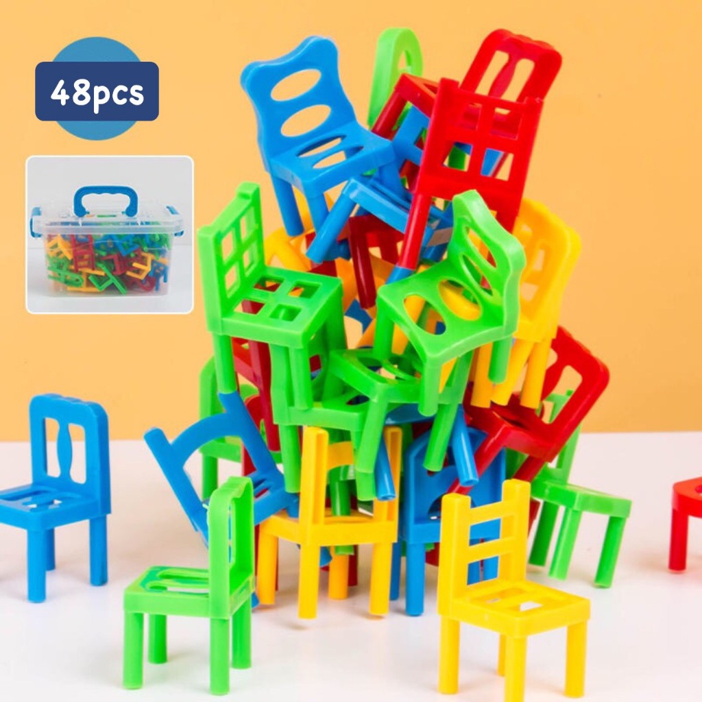 (Beautiful Type With Box) Balanced Chair Stack Game Stacking ...