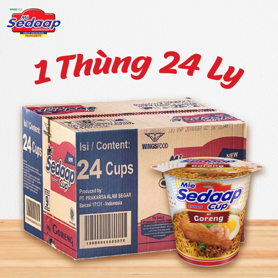 Box of 24 Cups of Sedaap Instant Noodles Stir-Fried Noodle Flavor 81g | Shopee Malaysia