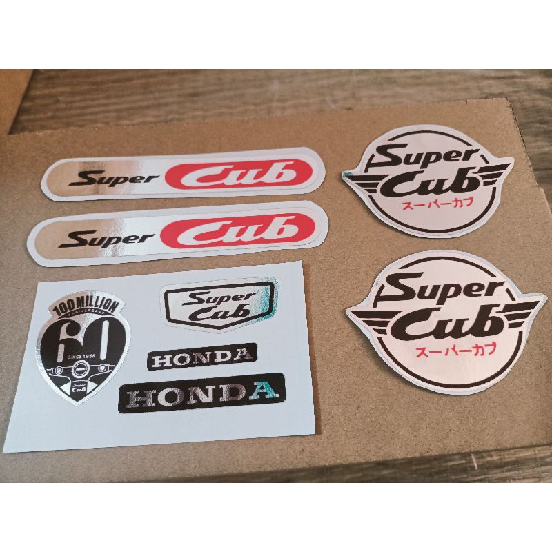 New red chrome Super Cub logo stamp set | Shopee Malaysia