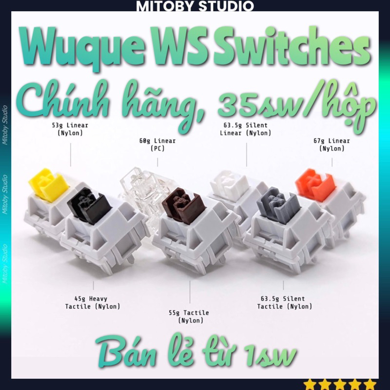 Wuque WS Red Brown switch GATERON CAP GOLDEN V2 linear switch Mitoby ...