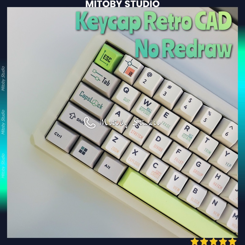 Keycap Retro CAD No Redraw cherry profile ChinaMK PBT dyesub mechanical ...