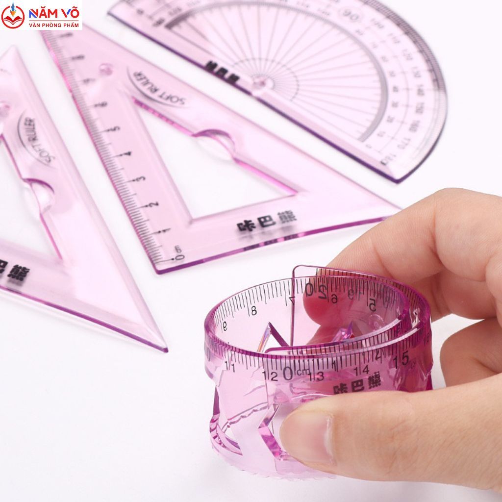 Flexible Ruler Set of 4 Piece 15CM (Straight ruler, protractor, eke ...