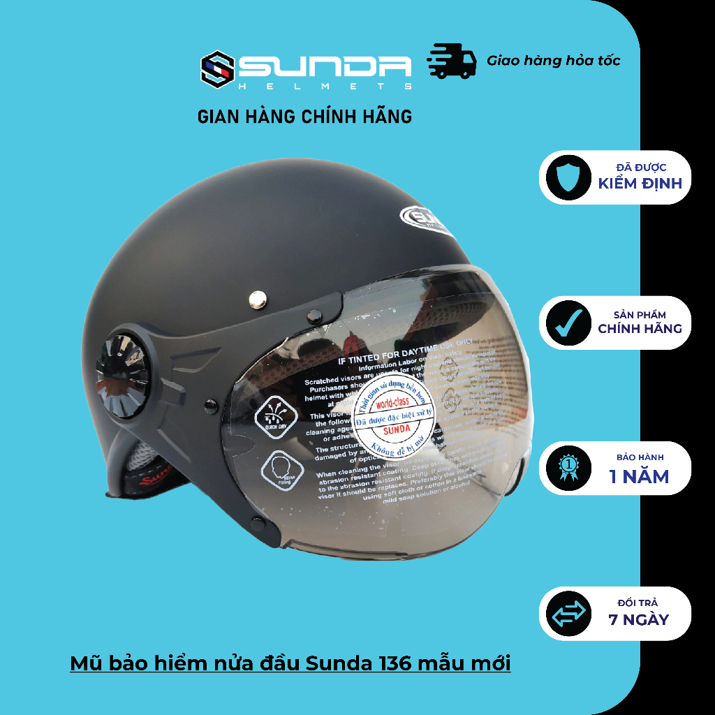 Sunda 136 half-head helmet, new genuine multi-colored model with ...