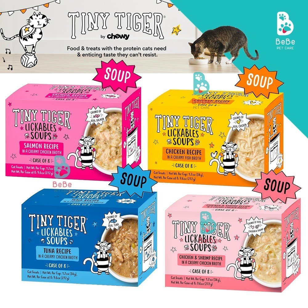 Tiny TIGER Lickable Soup with Many Flavors - Attractive Snack ...