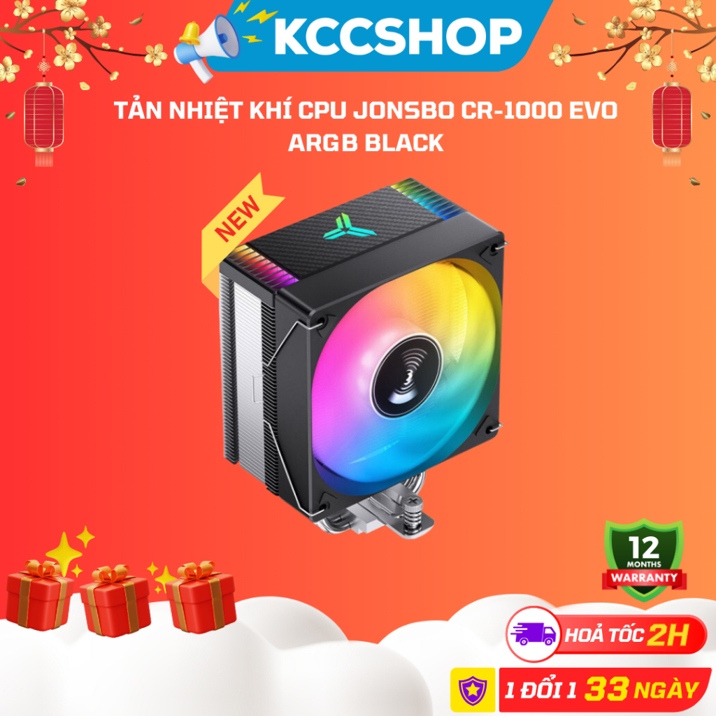 Jonsbo CR-1000 EVO ARGB Black CPU Air Cooler (Black + White ) | Shopee ...