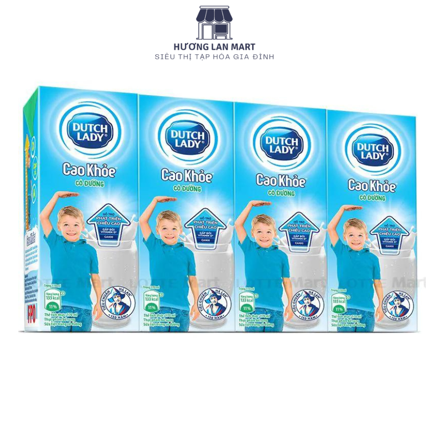 Dutchlady High Healthy Milk With Sugar, Dutch Girl Milk Box 170ml HSD ...