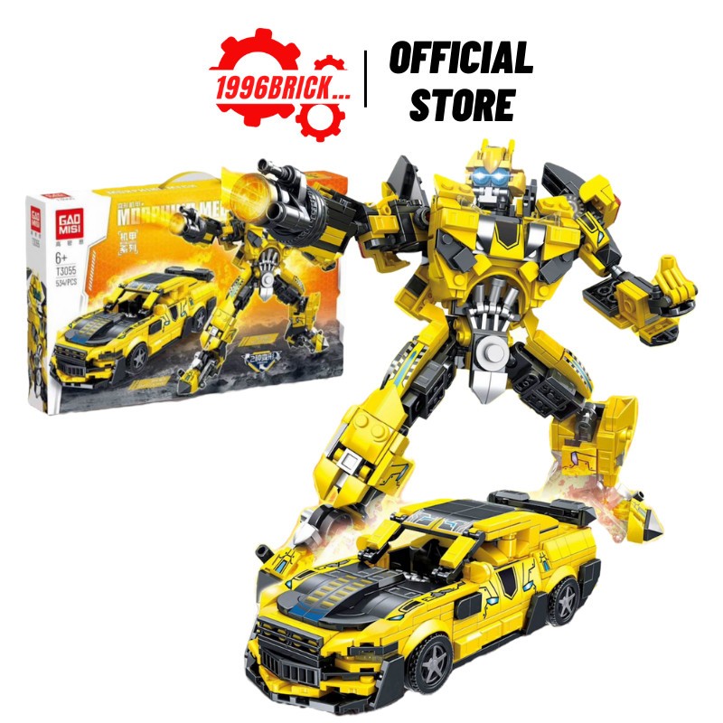 Yellow Transformers Robot assembly model, Transformers toy assembly toy ...
