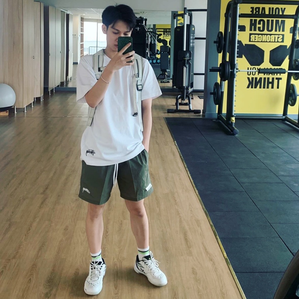 Embroidered Logo Over-the-Knee Pants | Shopee Malaysia