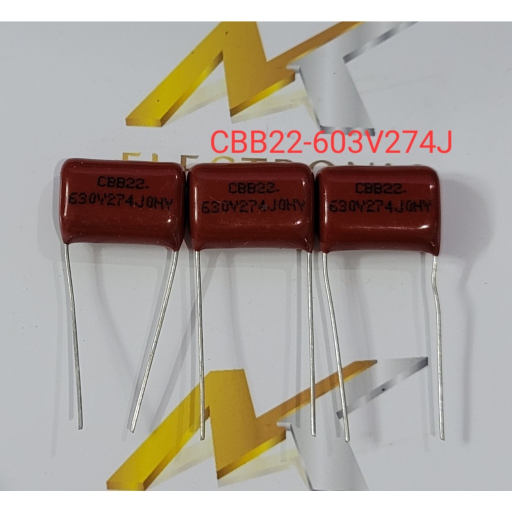 (Combo of 10) CBB membrane capacitor CBB22 630V274J 270nF 0,27UF P=15mm 630V 274J (Combo ...