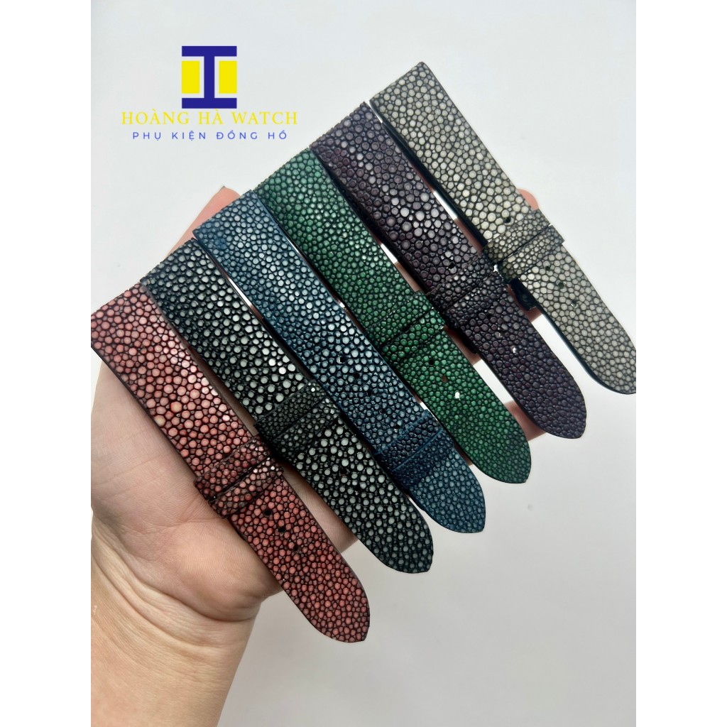 Handmade genuine stingray leather Hoang Ha watch strap size 14 16 18 20 ...