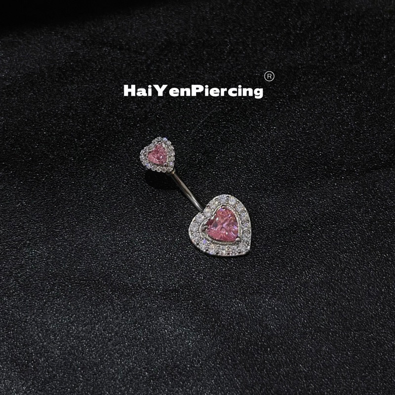Sparkling Pink Heart Navel Piercing (Real Photo) | Shopee Malaysia