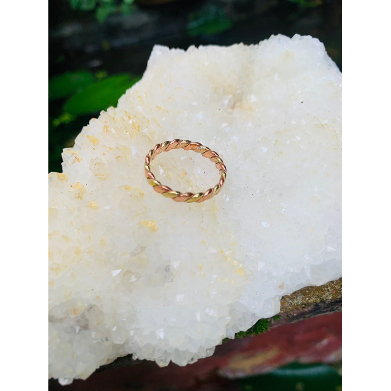 Red copper bimetallic ring - pure brass tensor 5G wave avoidance ...