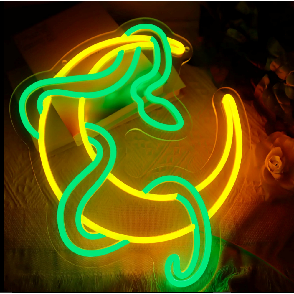 Super Luxurious Neon LED - Unique Snake And Moon Shape [40cm] - Fantasy ...