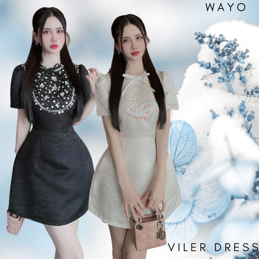 [Viler Dress] WAYO Dress with high-end beaded bow-neck design for ...
