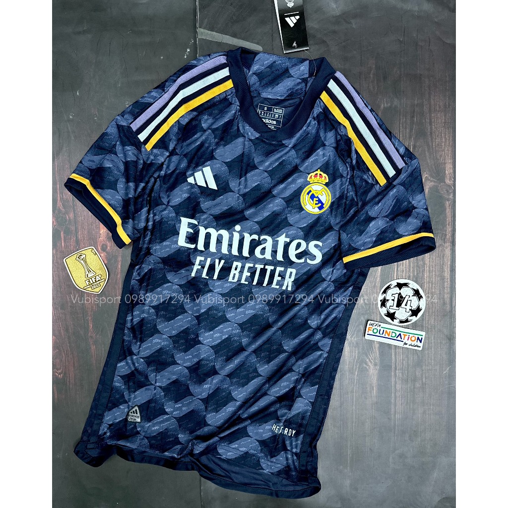 High-end football shirt player version Real Madrid 23/24 away charcoal ...