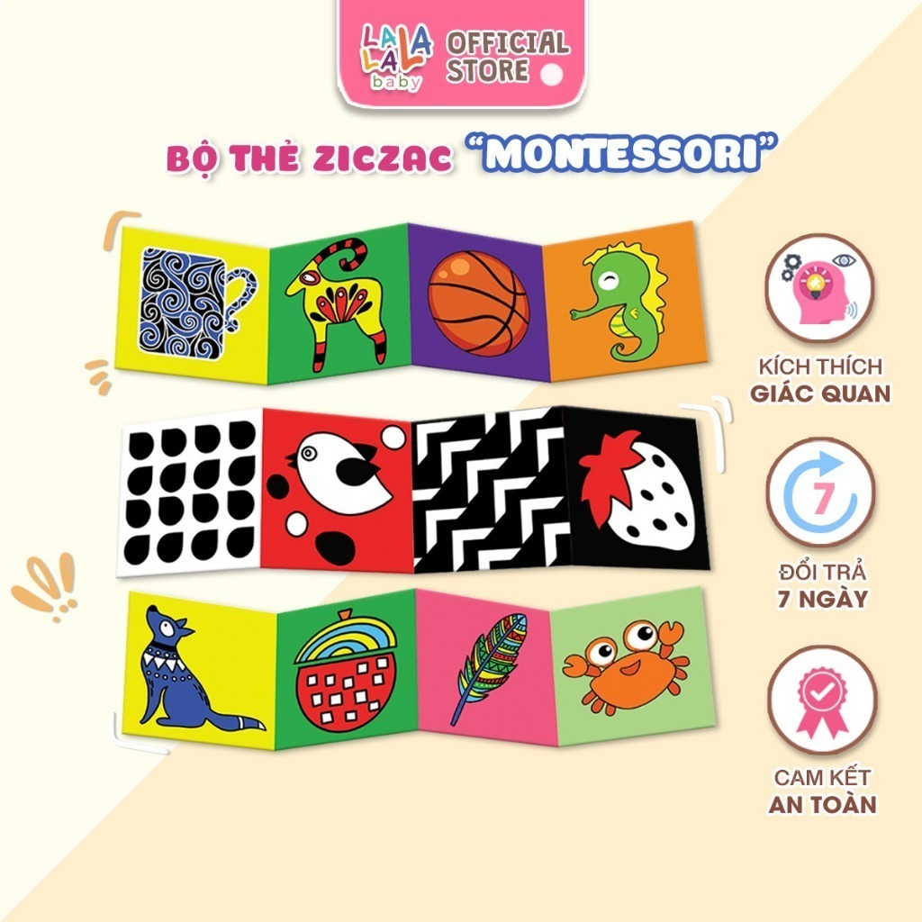 Zic Zac Montessori card set - Visual stimulation for infants - Complete ...