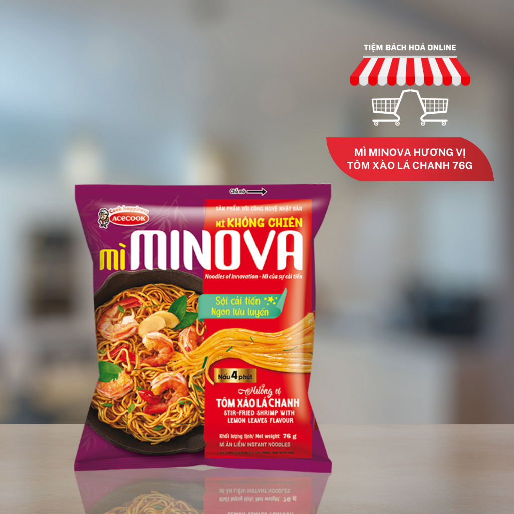 Minova Fried Noodles With Lemon Leaf Fried Shrimp Flavor 76g | Shopee ...