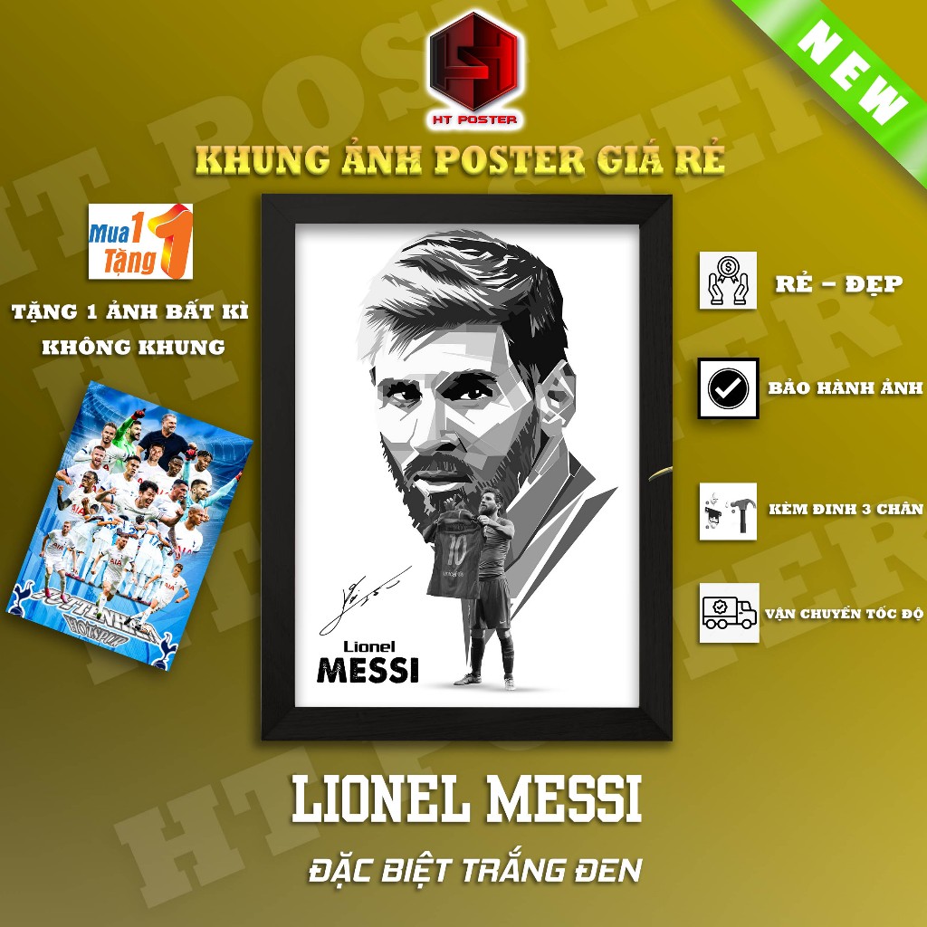 Black and white Lionel Messi poster photo frame includes 2 sizes for A5 ...