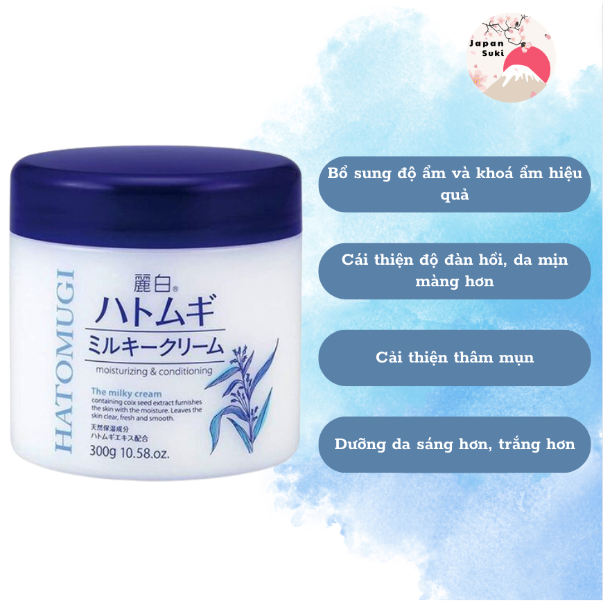 Hatomugi Moisturizing Conditioning the Milky Cream 300g | Shopee Malaysia