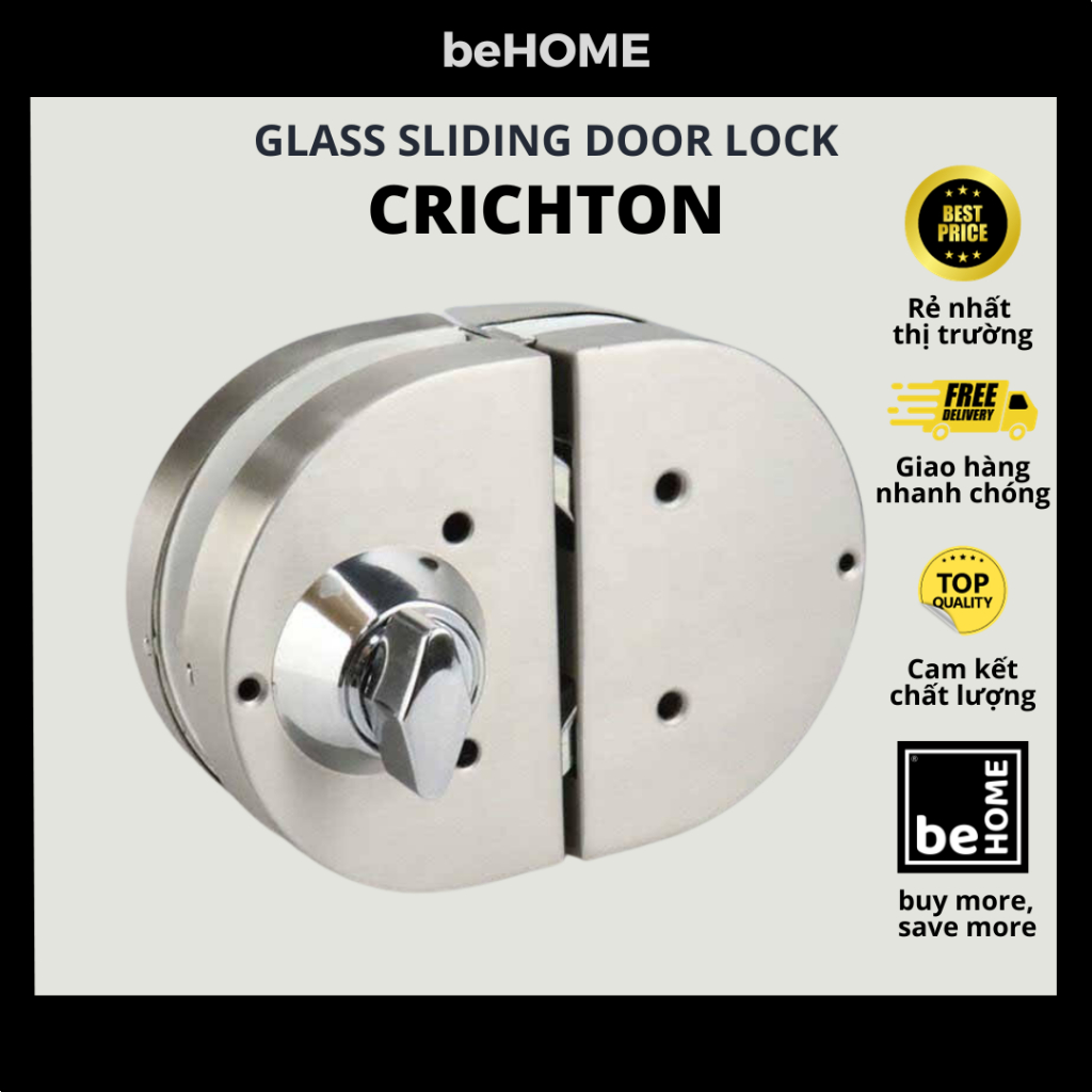 [CRICHTON] Double SEMI-MOON LOCK WITH 2-WING Sliding TEMPERED GLASS ...