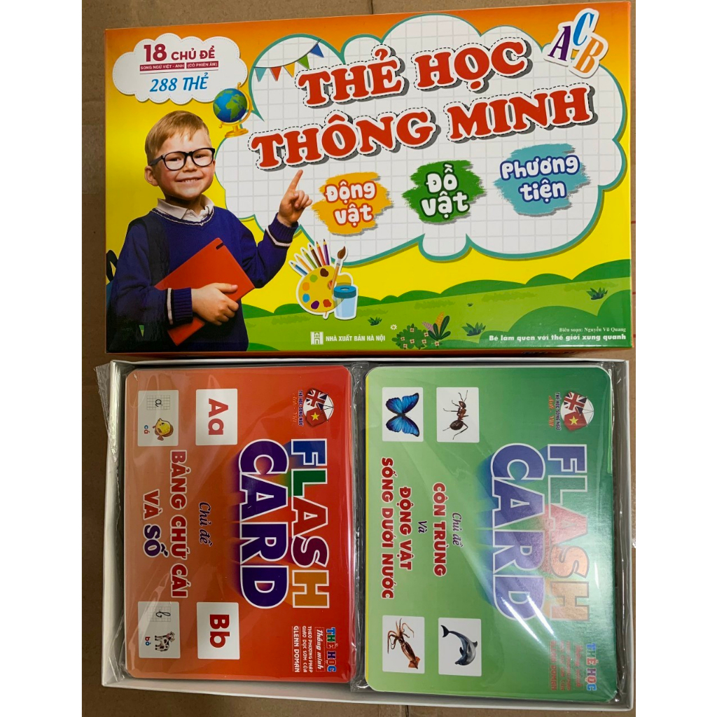 Smart Learning Card Set with 18 Topics, large, bilingual English ...