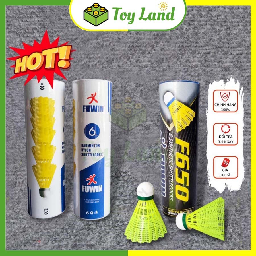 [Fuwin] Genuine 6-Piece Plastic Badminton Tube Golden Shuttlecock for ...