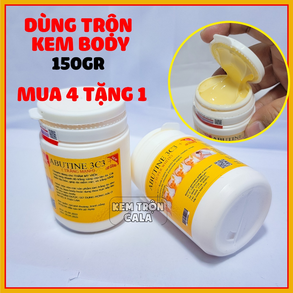 (4 Get 1 free) Abutine 3C3 whitening cream for body treatment YELLOW ...