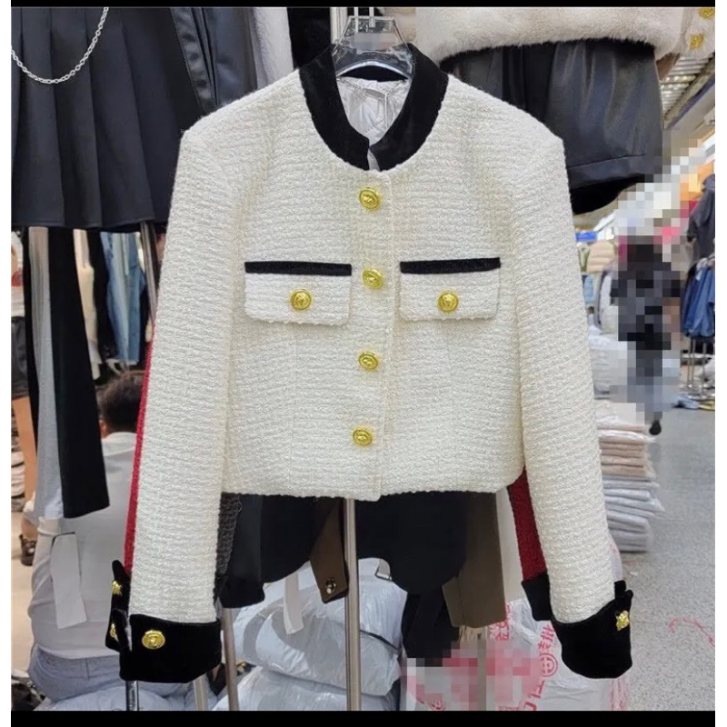 Tweed DAJacket CROTOP SHAPE WITH VELVET SLEEVES WITH VIP QC PRODUCTS ...